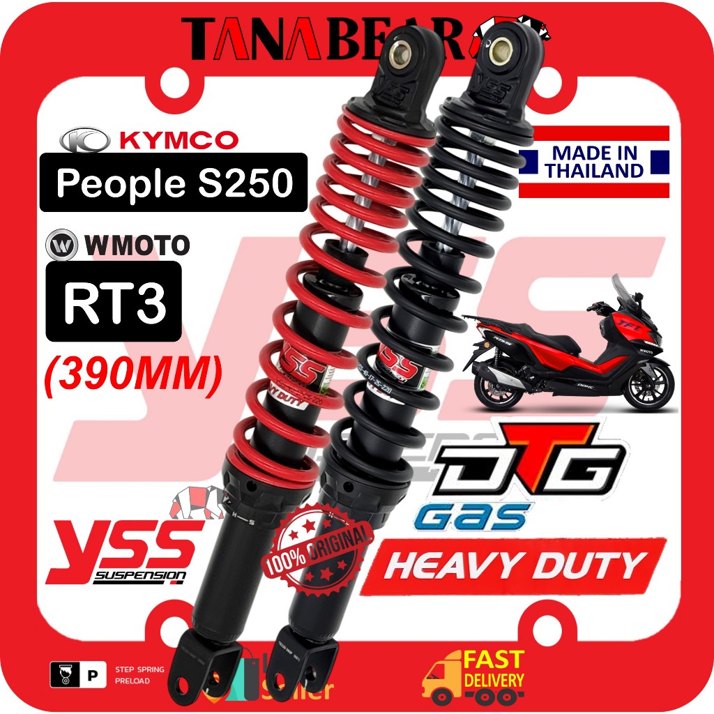 YSS WMOTO RT3 / RT2 / PEOPLE S 250(390MM) Gas(DTG) HEAVY DUTY ...