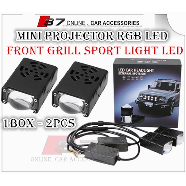 RGB Front grill Led Mini Projector Day Light Fog Lamp White and Yellow ...