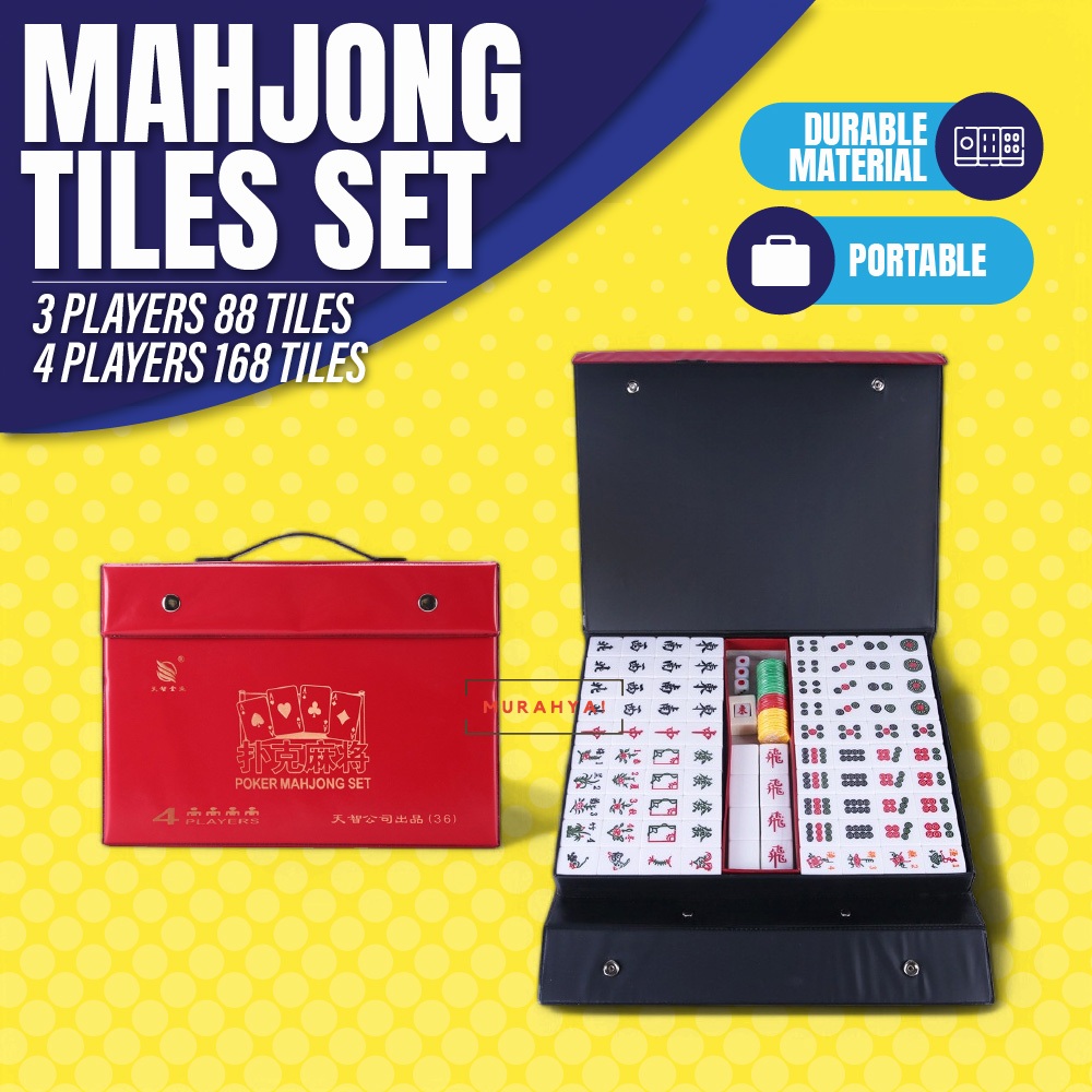 Ready Stock Mahjong set 麻將 4人 3人 4 players (168 tiles) 3 players (88 ...