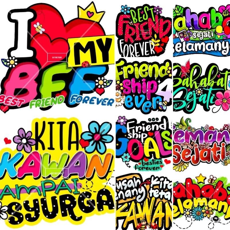 Sticker Friend Forever | Kawan Baik Selamanya | Sahabat Bff Teman ...