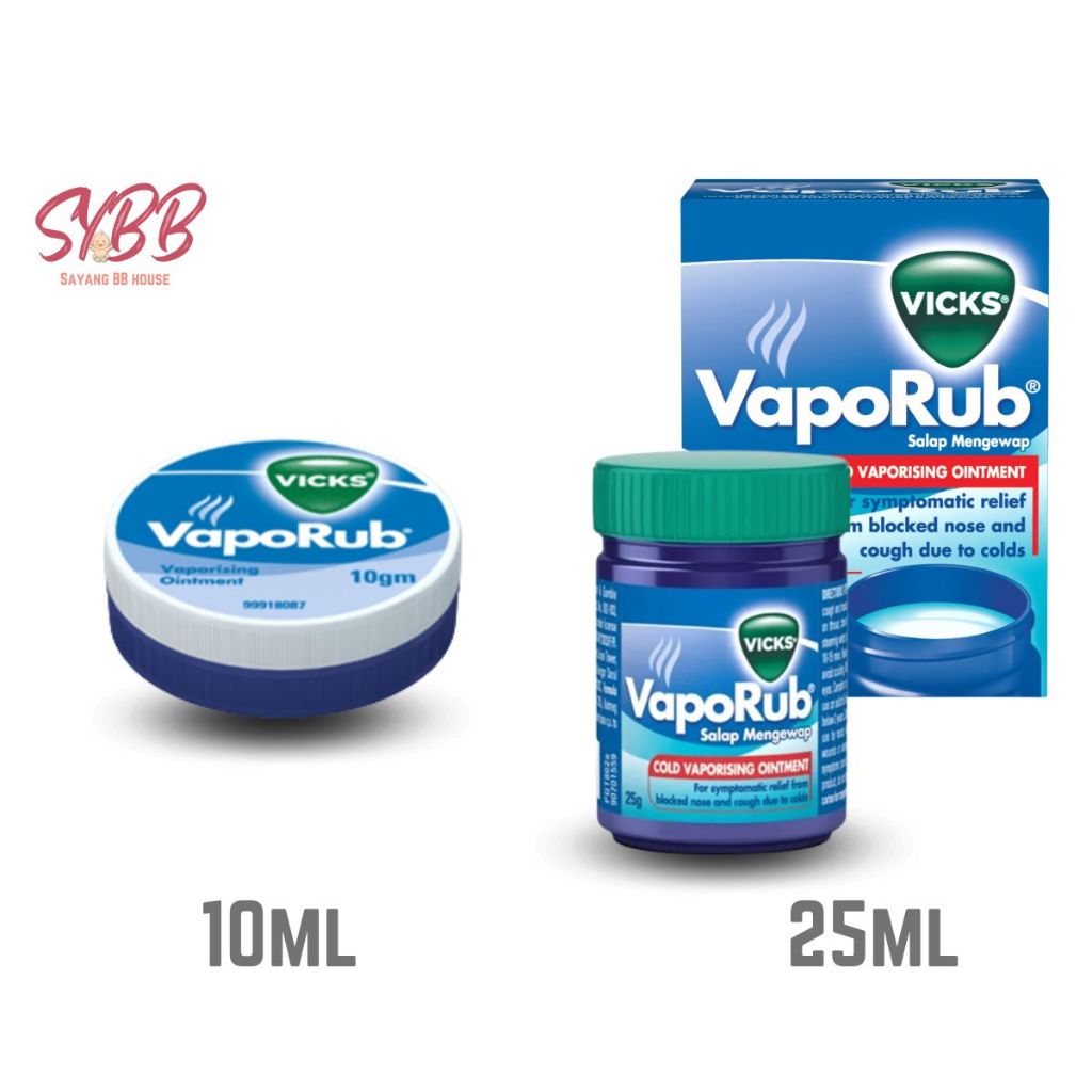 Vicks Vaporub ( 25ml & 10ml ) Vaporising Oilment Travel pack Small ...
