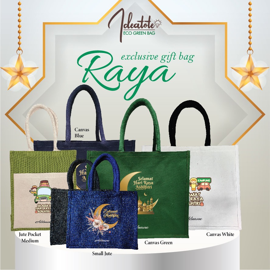 Ramadhan Gift Tote Goodies Jute Bag Canvas Bag Beg Hadiah Raya | Shopee ...