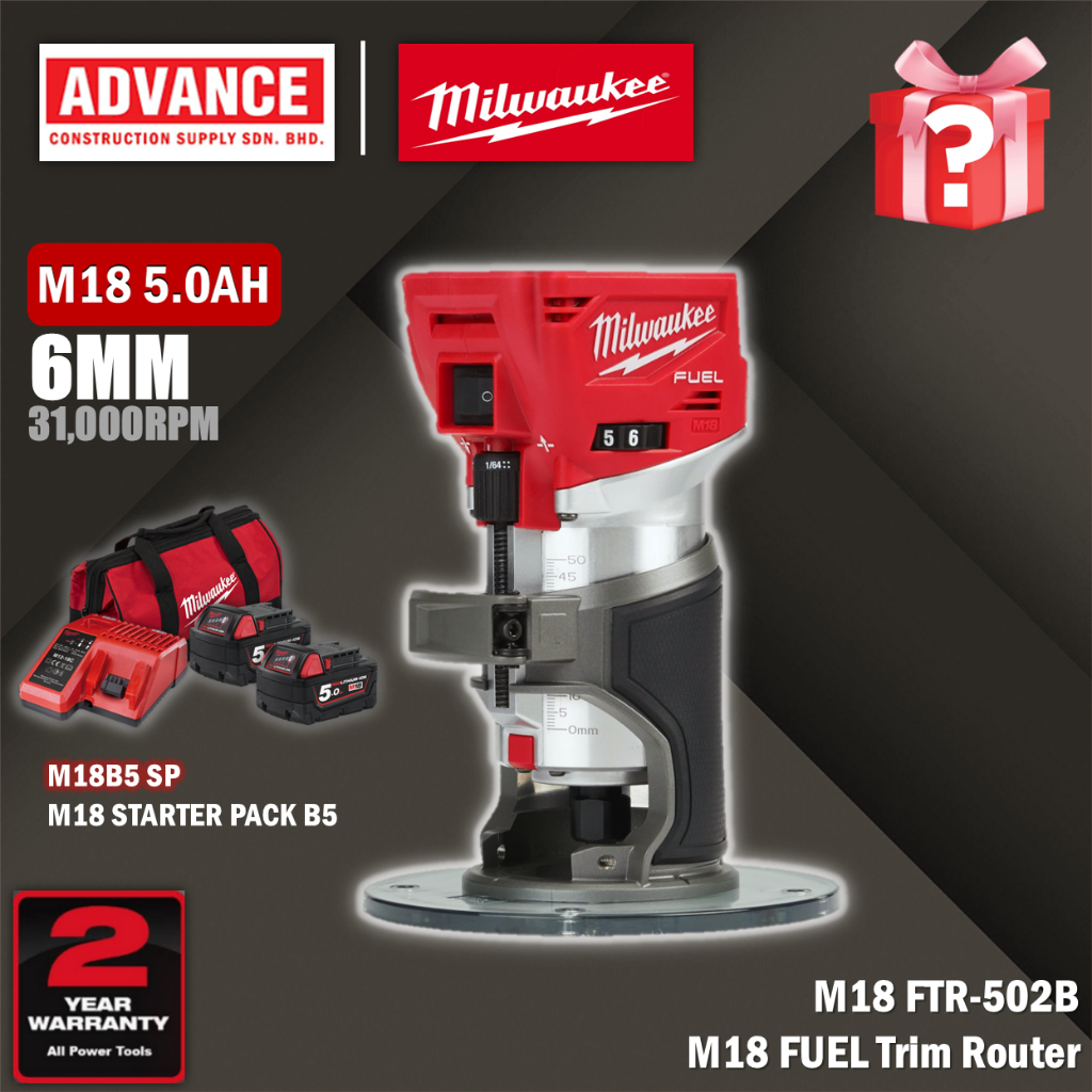 MILWAUKEE FTR / FTR-0 / FTR-301B M18 FUEL™ Trim Router | Shopee Malaysia