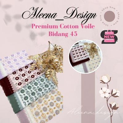 ALEENA_DESIGN Raya Edition New Tudung Bawal Love Bidang 45 Cotton Voile ...