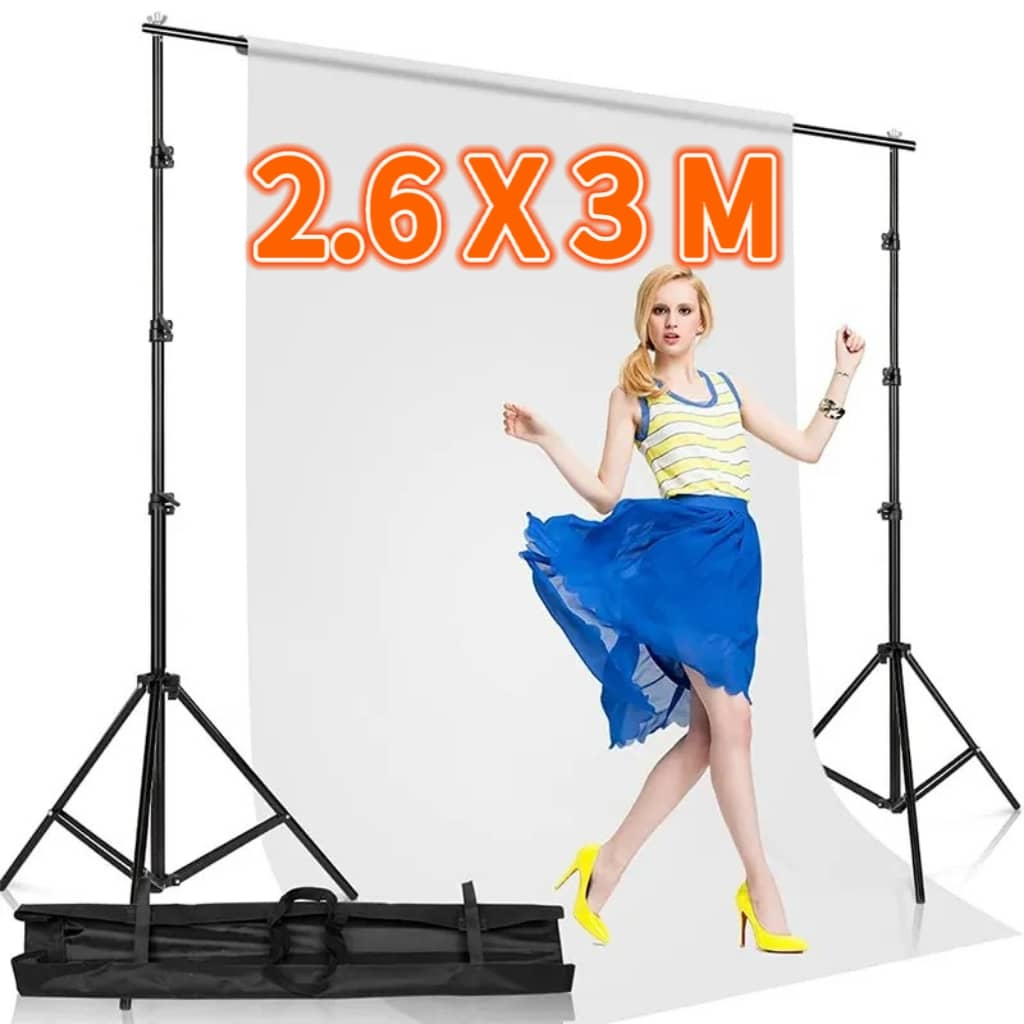 Studio Backdrop Stand 2.6x3M Background Frame Heavy Duty Backdrop Stand ...