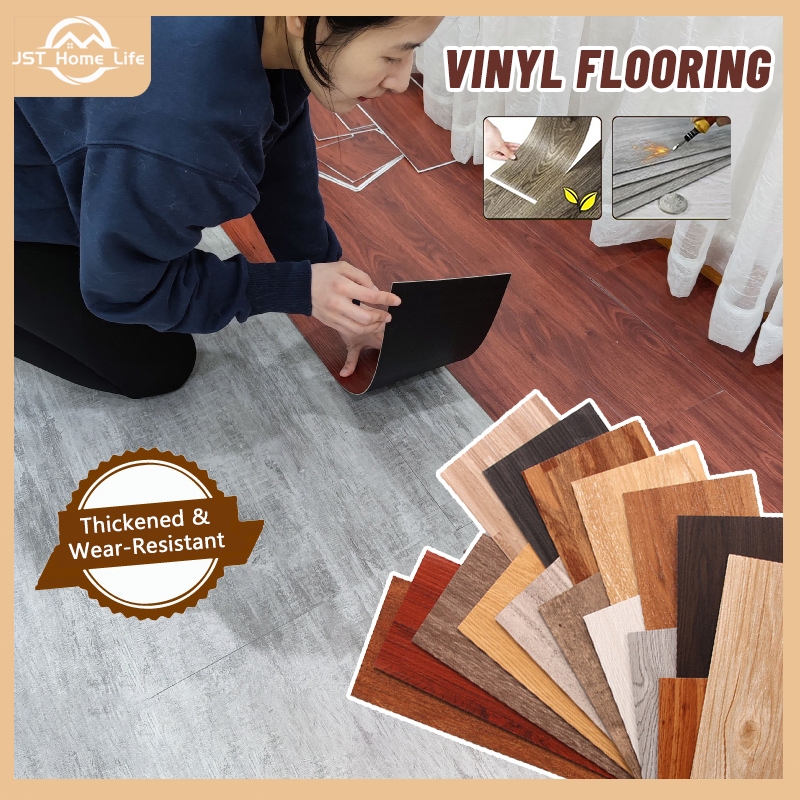 JST 36pcs 2mm Vinyl flooring/Vinyl Floor Waterproof Tile Flooring Thick ...