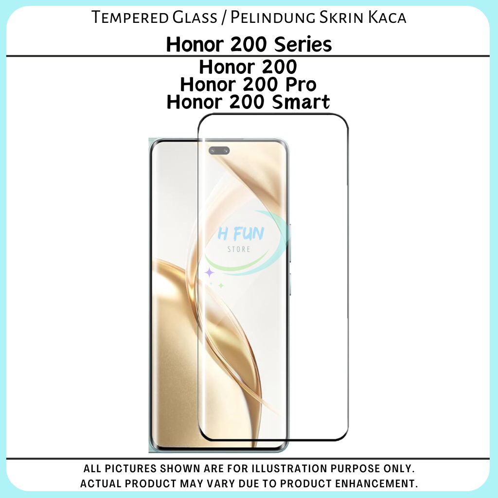 Screen Protector Honor 200/200 Pro/200 Smart/400 Lite Clear Pelindung Skrin Tempered Glass ...