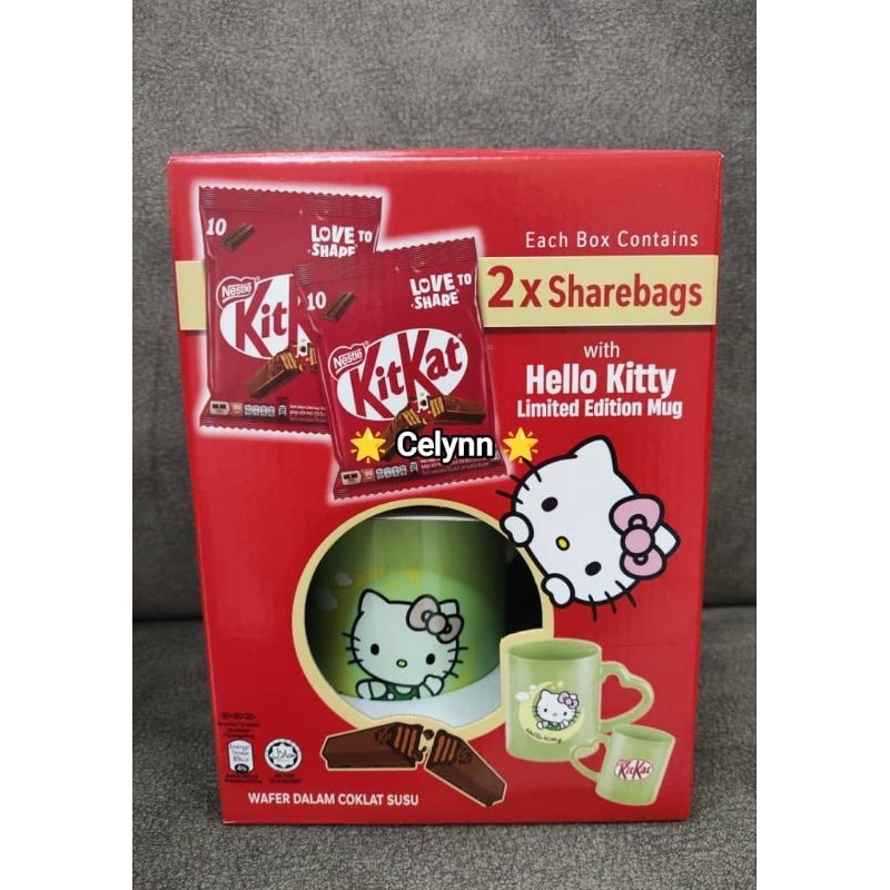 Nestle KitKat Sanrio Hello Kitty Green Hijau Mug Cup Cawan Limited ...