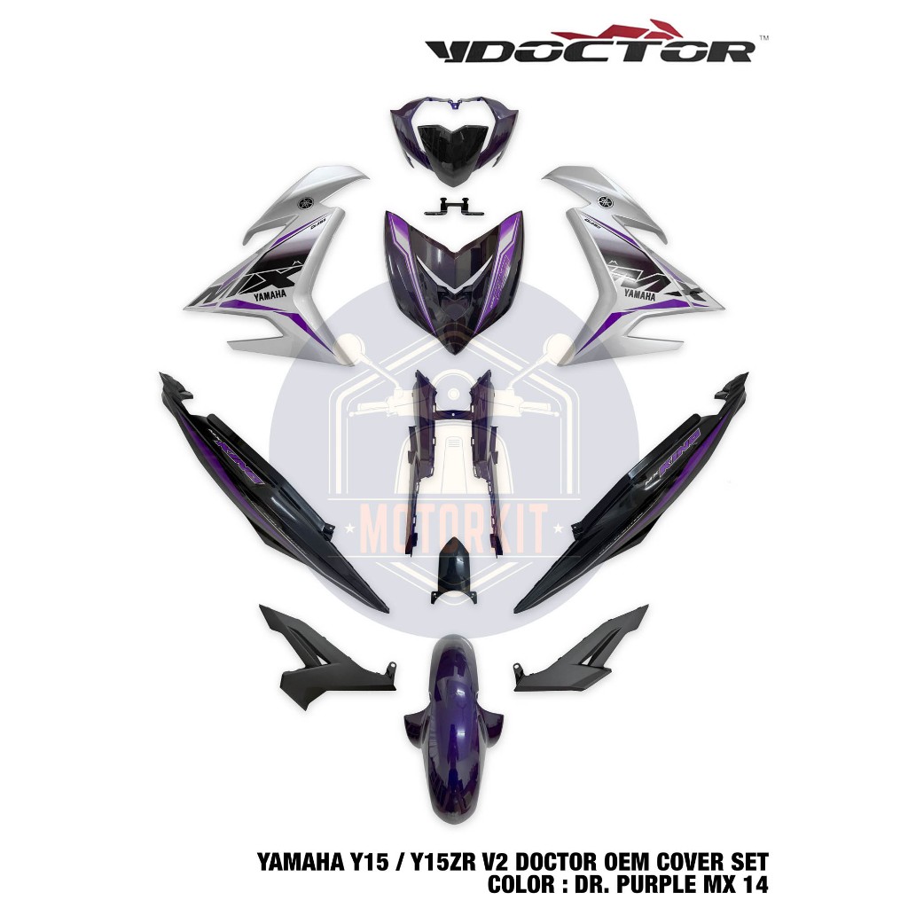 YAMAHA Y15 Y15ZR V2 SPECIAL CUSTOM COLOR BARU BODY COVER SET PURPLE MX ...