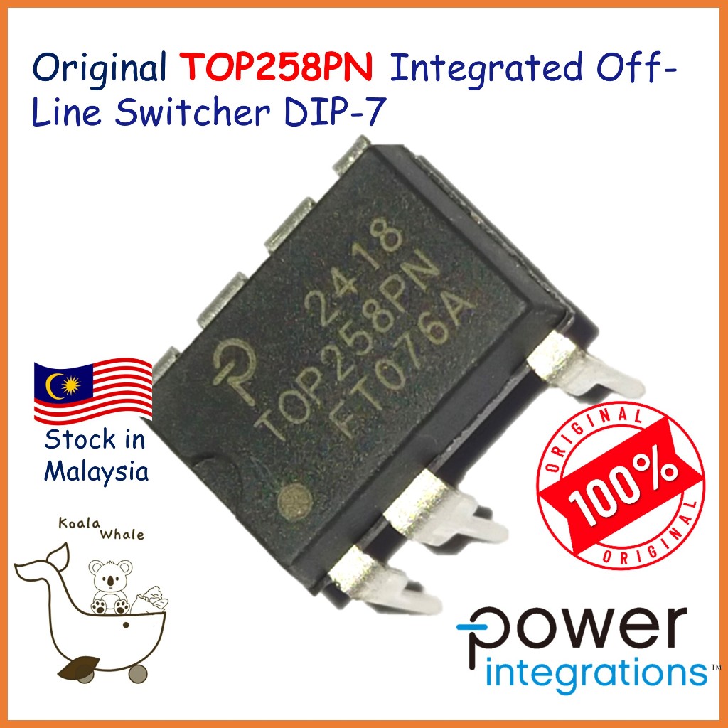Original TOP258PN TOP258 PN Integrated Off-Line Switcher DIP-7 IC ...