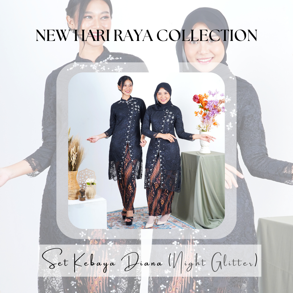 SET KEBAYA DIANA (NIGHT GLITTER) - NHHIIN - KEBAYA MURAH PELBAGAI GUNA ...