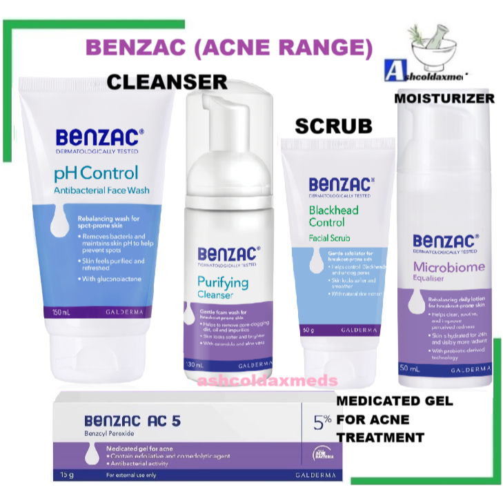 BENZAC AC 5% / 2.5% 15G/60G / ANTIBACTERIAL FACE WASH / PURIFYING ...