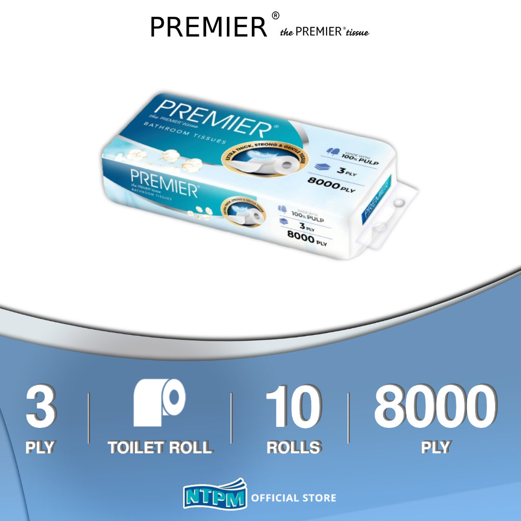 Premier Pulp Toilet Roll 3 PLY (10RL) | Shopee Malaysia