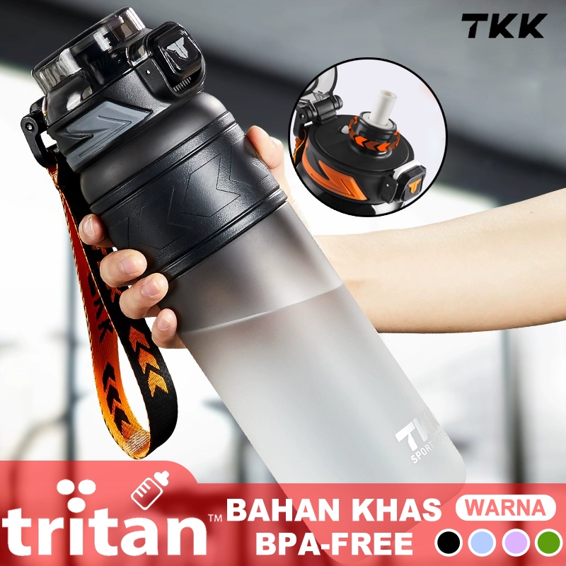 TKK 1020 Drink Bottle 1000ml Gradient Color Tritan Water Bottle BPA Free Leakproof with straw ...