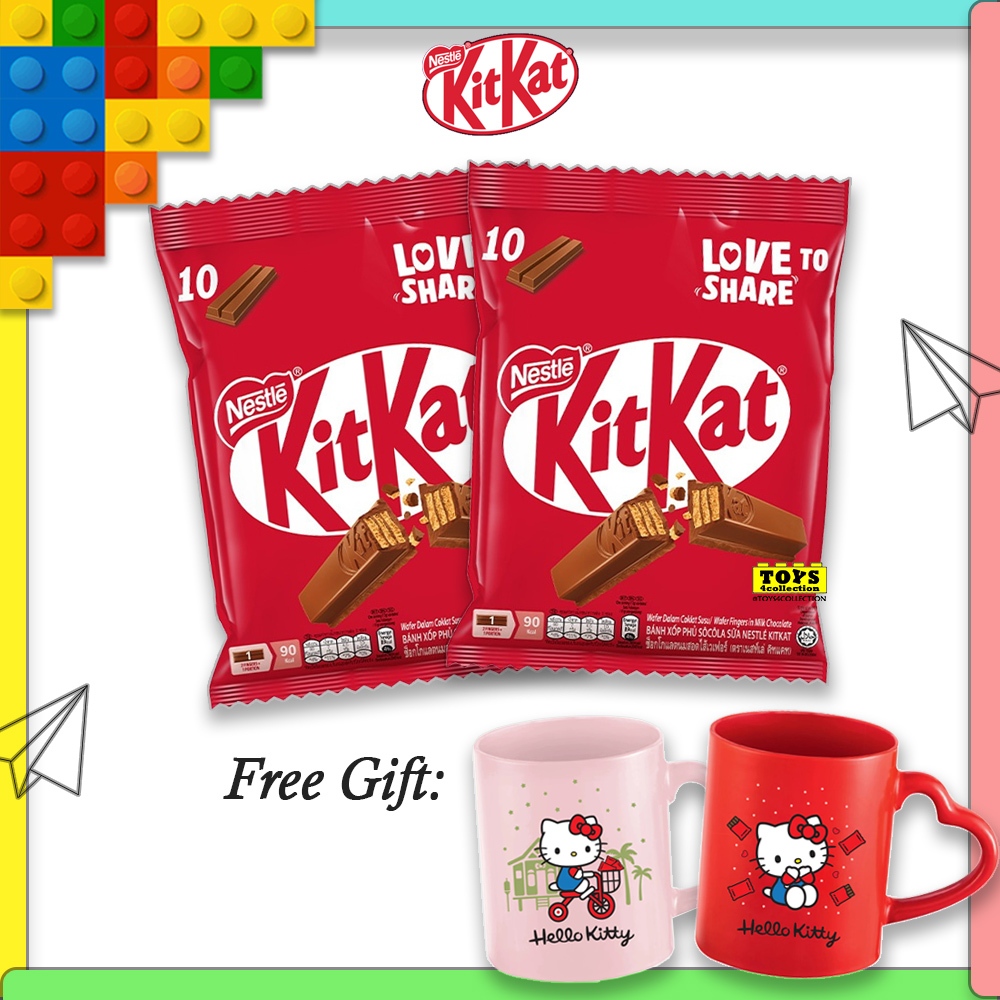 (Limited Edition) FREE Hello Kitty Mug Kit Kat Share Pack 2-Fingers ...