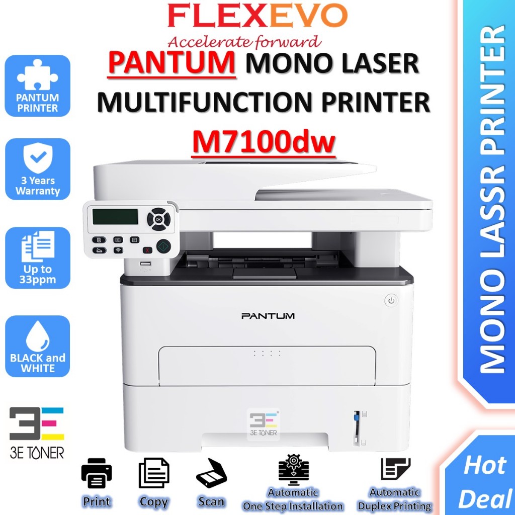 Pantum M7100DW Printer Mono Laser Multifunction M7100dw M 7100dw 7100 ...