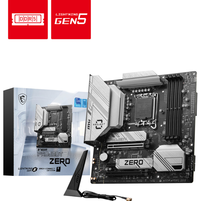 # MSI B760M PROJECT ZERO - M-ATX Intel DDR5 Motherboard # LGA 1700 back ...