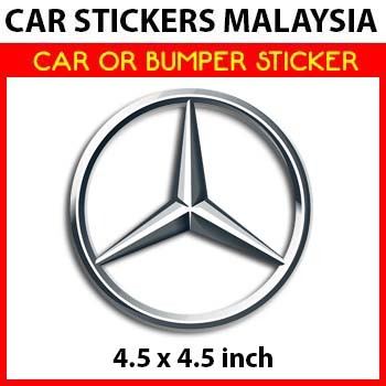 Car Sticker / Body Sticker / Motor Sticker - Mercedes Car Logo | Shopee ...