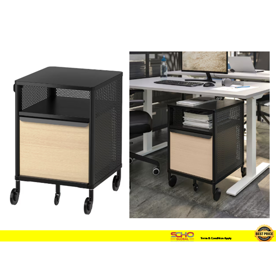 IKEA BEKANT Storage unit on castors, mesh black, 41x61 cm | Shopee Malaysia