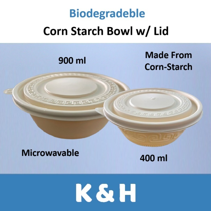 Bekas Makanan Bio / Bowl Container / Corn Starch Bowl Container with ...