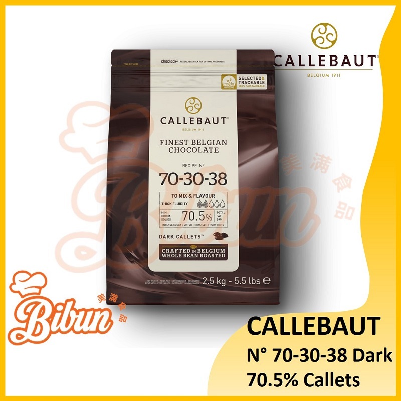 CALLEBAUT 70-30-38 Dark Couverture 70.5% Extra Bitter Chocolate Callets ...