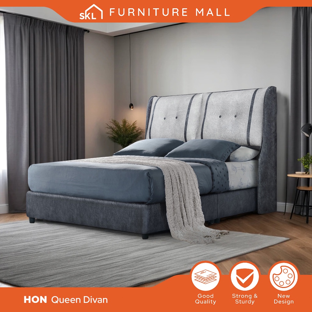 HON Pillow Queen Divan Bedframe+Mattress / Katil Divan / / Divan Bed ...