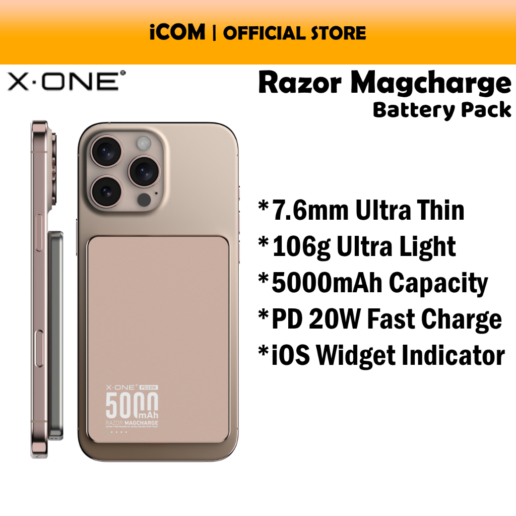 X.One Razor Magcharge 7.6mm Ultra Thin Magnetic Battery Pack Powerbank ...