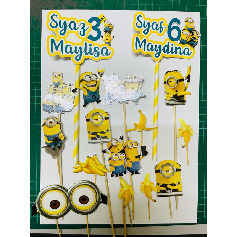 KEK TOPPER MINION (BOLEH EDIT NAMA) | Shopee Malaysia