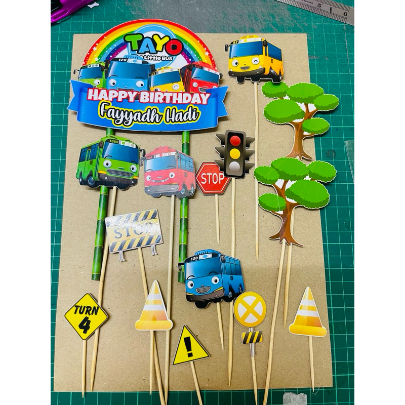 KEK TOPPER TAYO BUS (BOLEH EDIT NAMA) | Shopee Malaysia