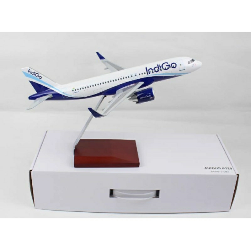 Indigo Airlines Airbus A320 Aircraft display model 1/100 | Shopee Malaysia