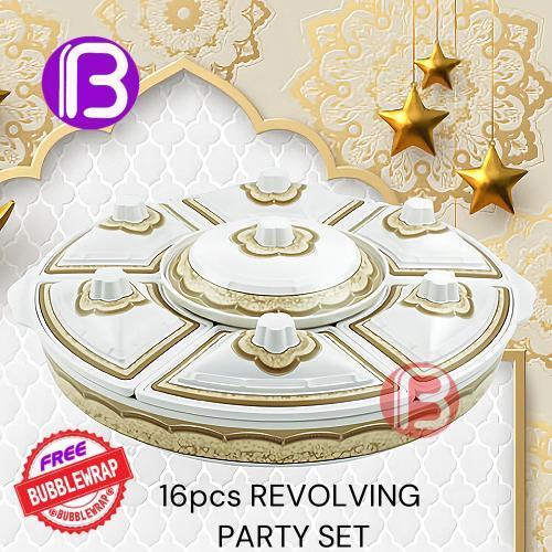 【BOSS & Bos's】Non-TOXIC 100% PURE MELAMINE 16pcs REVOLVING PARTY SET ...
