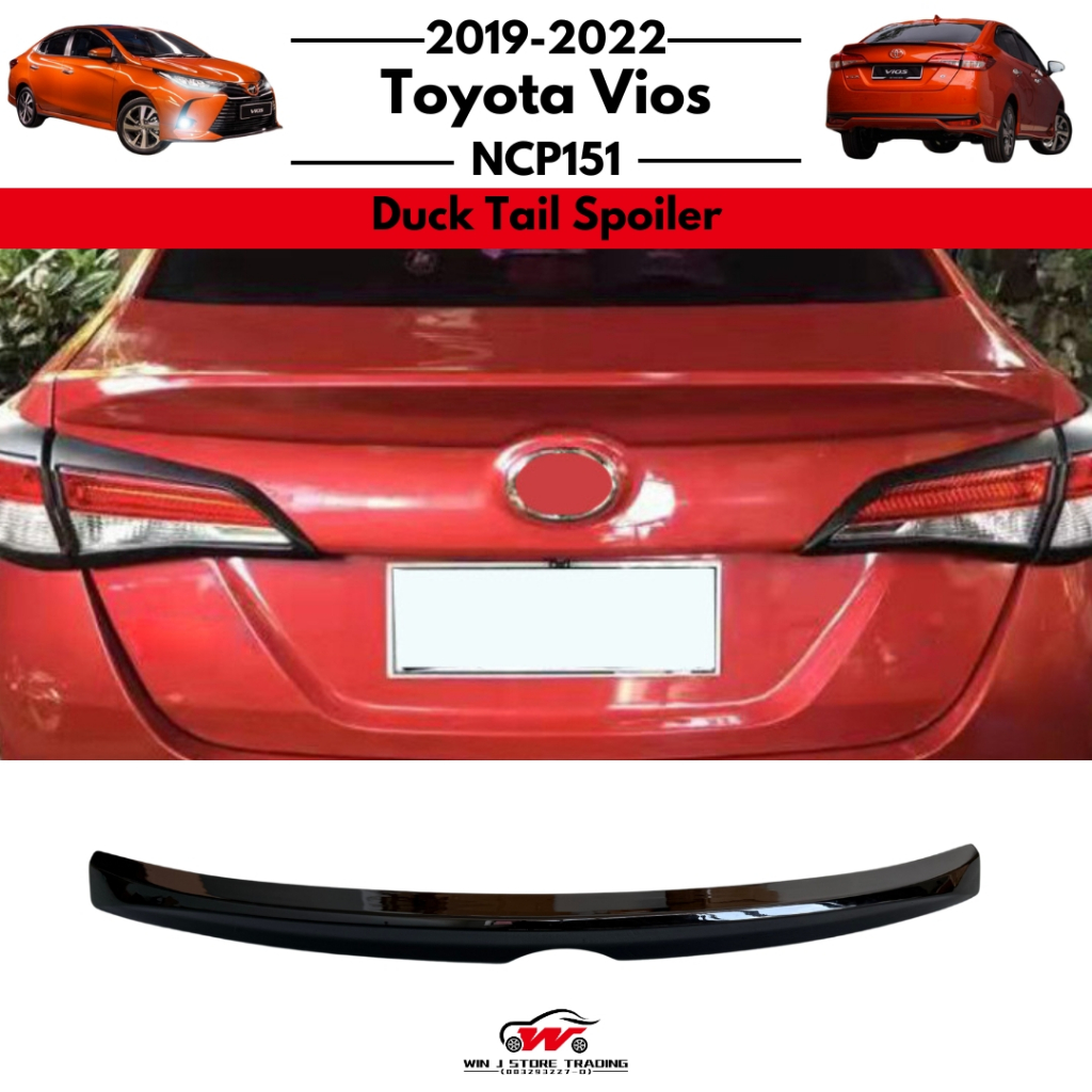 Toyota Vios NCP151 2019-2022 Glossy Black Duck Tail Type Rear Spoiler ...