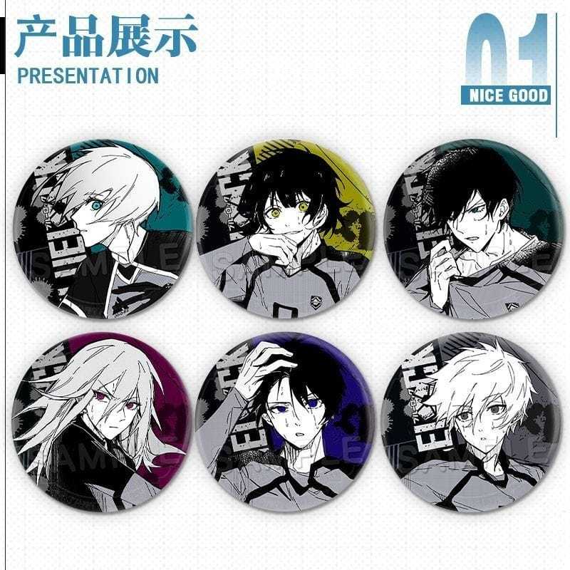 58mm New Design Laser Blue Lock Lencana Butang Pin Anime Button Badge ...