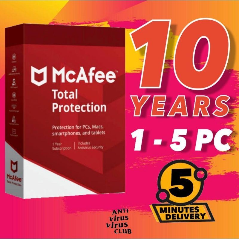 ORIGINAL MCAFEE TOTAL PROTECTION ANTIVIRUS LATEST VERSION | 1 - 5 YEARS ...