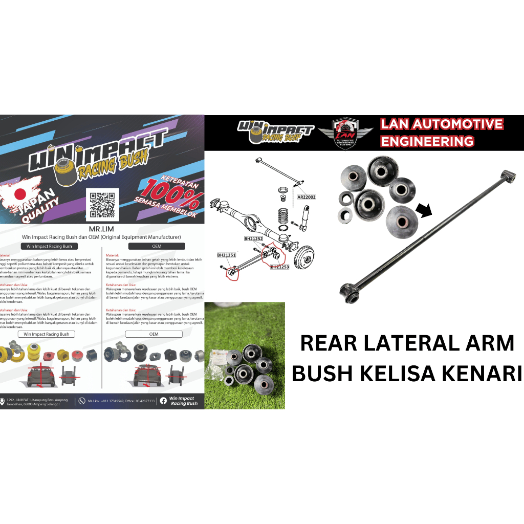 7 IN 1 SET - REAR TRAILING ARM BUSH / REAR ARM BUSH SET / LATERAL ARM ...