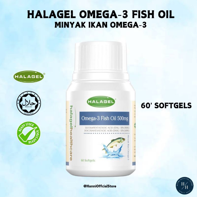 HALAGEL Omega-3 Fish Oil | HALAGEL Omega-3 Minyak Ikan - 60 Softgel ...