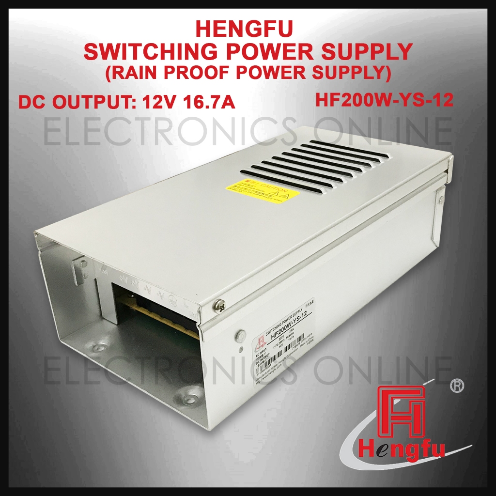 HF200W-YS-12 Rain Proof Hengfu Switching Power supply 12V 16.7A LED Driver SMPS Street Lighting ...