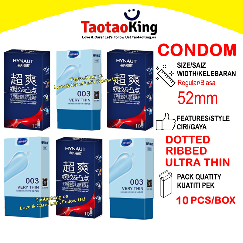 👀HYNAUT 海氏海诺 10 PCS Dotted and Ribbed Ultra Thin Condoms Kondom Berduri ...