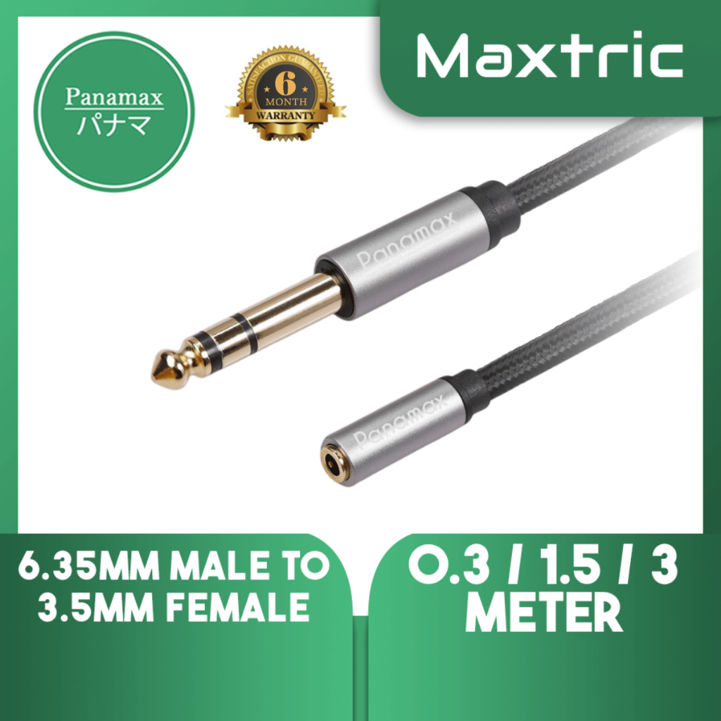Panamax 0.3/ 1.5/ 3 METER 6.35MM Male To 3.5MM Female Converter AUX ...