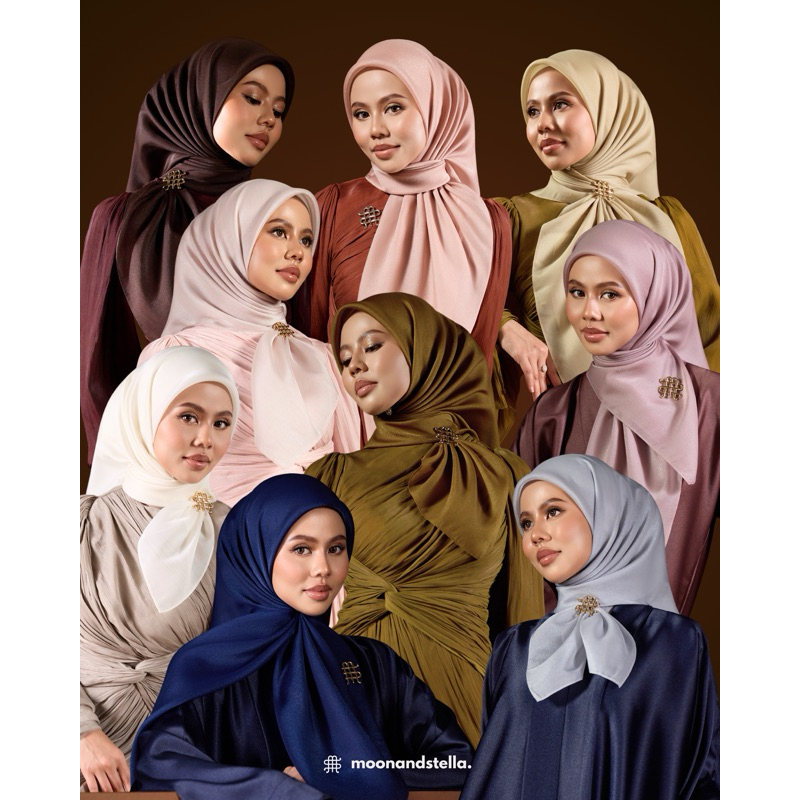 [NEW ARRIVAL] Moonandstella Glitz Organdy Series/ Bawal Plain/ Tudung ...