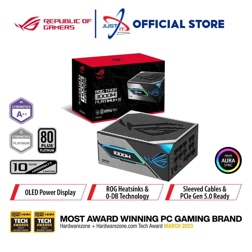 ASUS ROG THOR III 1000W / 1200W PLATINUM III ATX3.1 PCIE5.1 80 PLUS ...