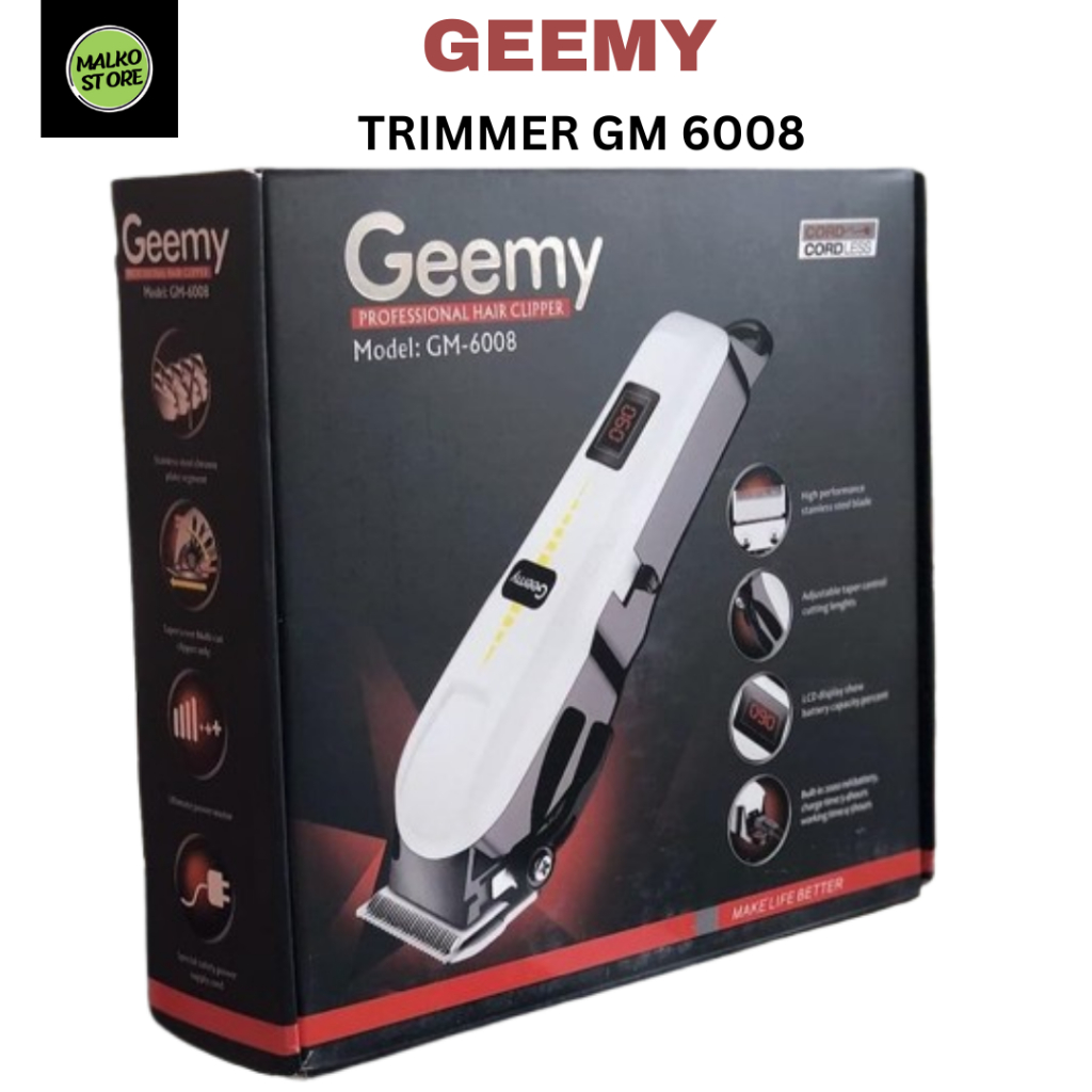 Original Geemy Gm 6008 Rechargeable Hair Clipper and Trimmers cordless ...