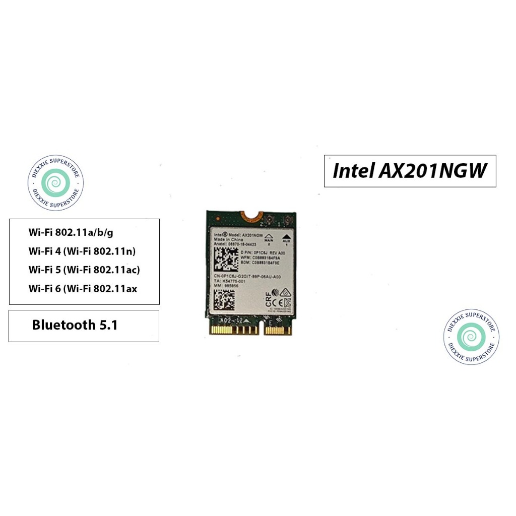 Intel Wireless - AX201NGW WLAN WiFi 802.11ax / Bluetooth 5.1 M.2 Card ...