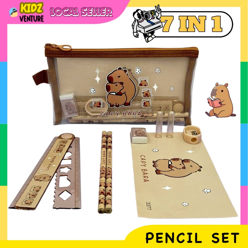 (READY STOCK) Capybara Pencil Case Set Sketch Wooden Lead HB Children ...