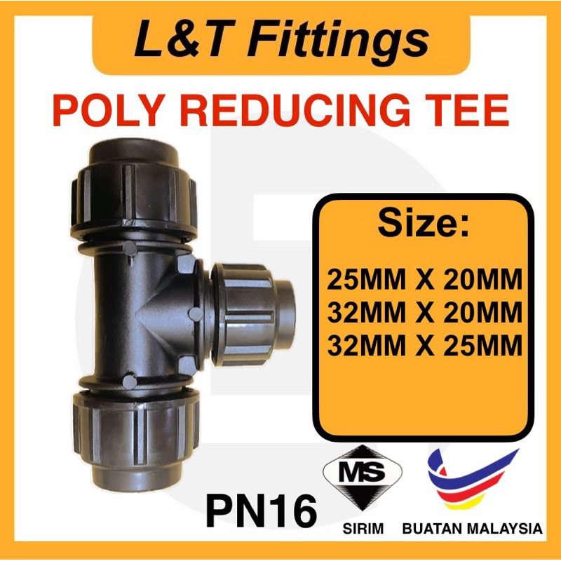 (SIRIM) REDUCING TEE HDPE POLYPIPE | TEE PENGECIL POLY REDUCER RT 20MM 25MM 32MM | Shopee Malaysia
