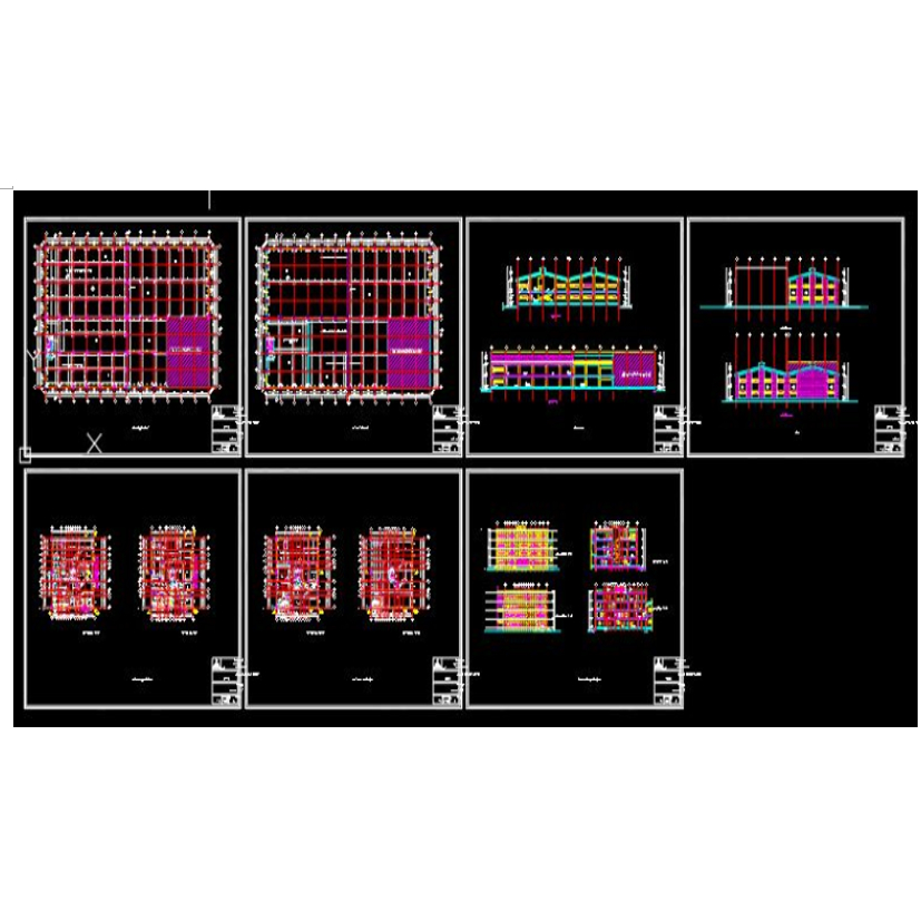 Factory Elevation and Sections Details CAD Template DWG Collection ...