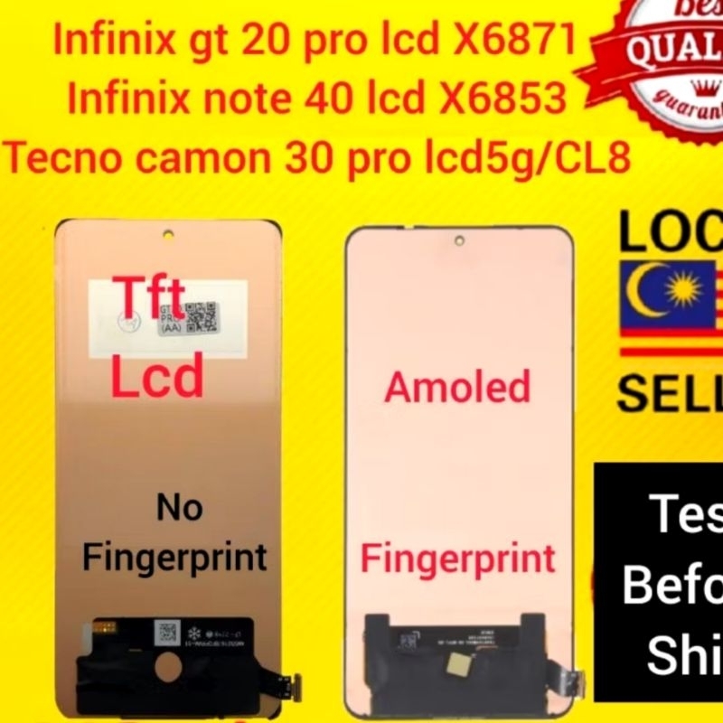 Infinix gt 20pro lcd infinix note 40 lcd tecno camon 30 pro lcd 5g ...