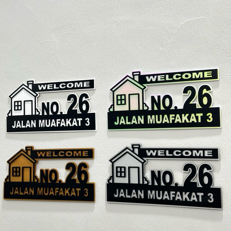 Custom acrylic rumah plate rumah alamat / acrylic house plate house ...