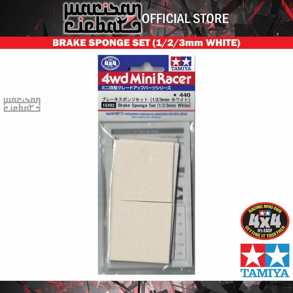 Tamiya 15492 Mini 4wd Brake Sponge Set (1/2/3mm White) | Shopee Malaysia