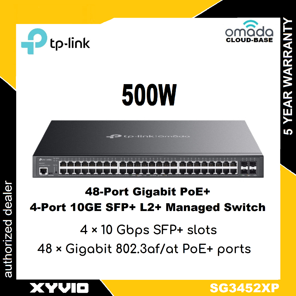 TP-LINK SG3452P / SG3452XP Omada Cloud-Base 52-Port Gigabit and 4-Port ...
